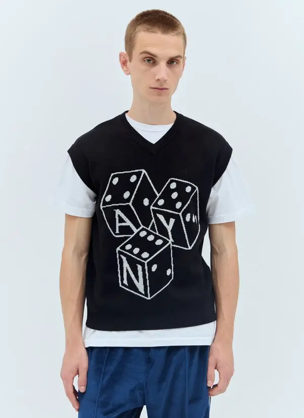 AWAKE Dice Logo-jacquard Knit Vest