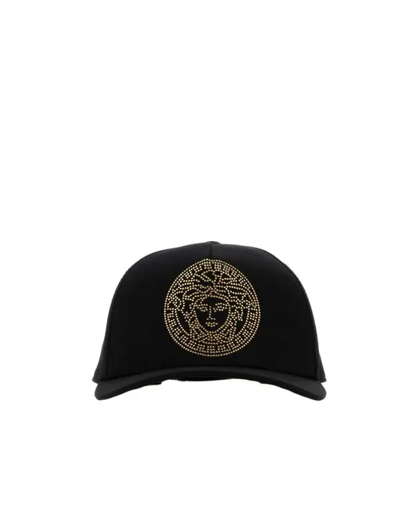 Versace Logo Embellished Baseball Cap - Black