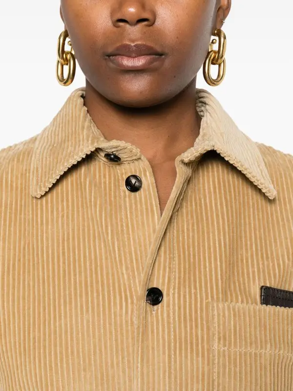 Bottega Veneta Corduroy Long Sleeve Shirt - Brown