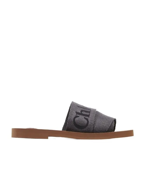 Chloé Logo Open Toe Sliders