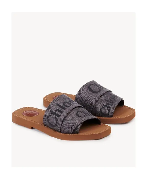 Chloé Logo Open Toe Sliders