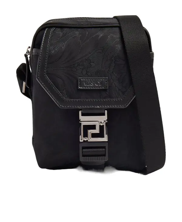 Versace Barocco Patterned Messenger Bag - Black
