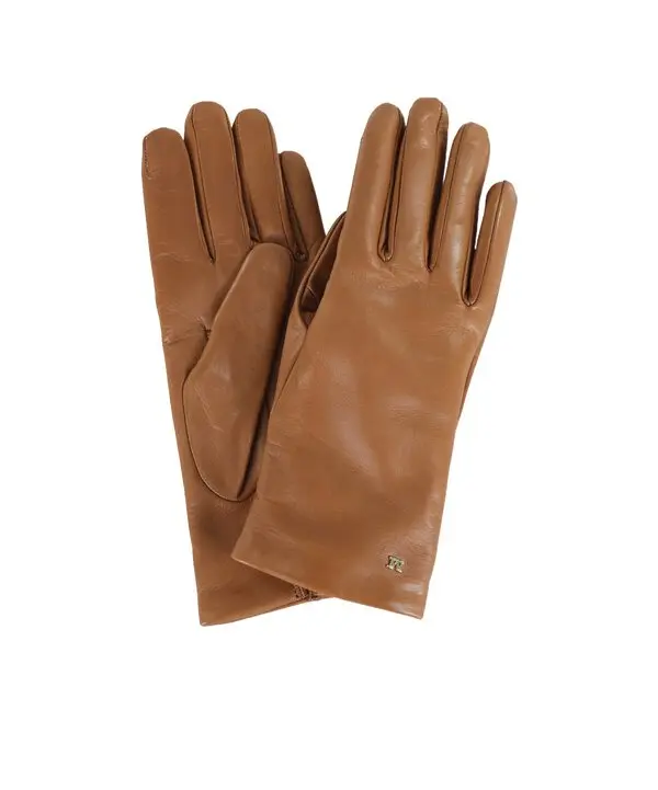 Max Mara Logo Plaque Gloves - Brown