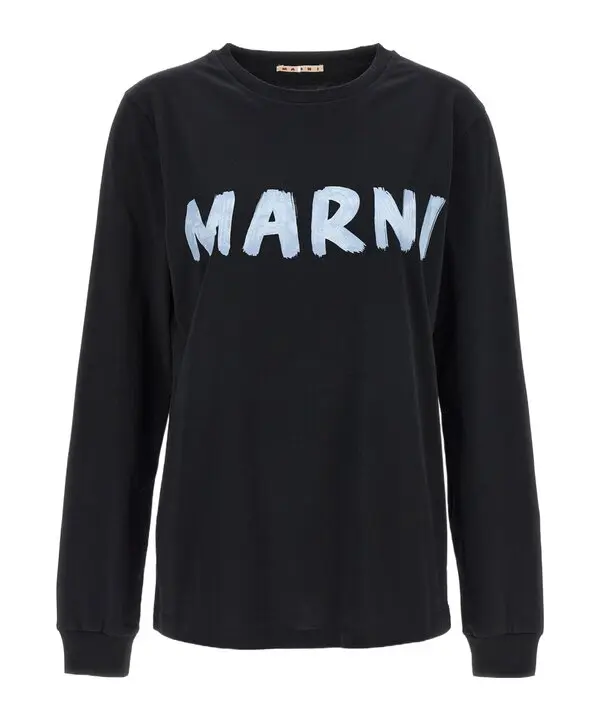 Marni Logo Print Long Sleeve T-shirt