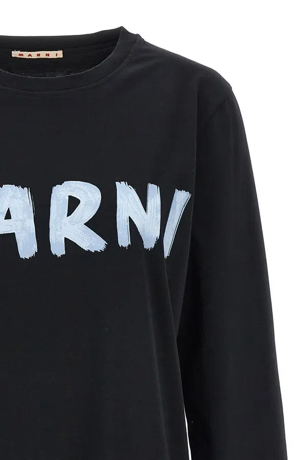 Marni Logo Print Long Sleeve T-shirt