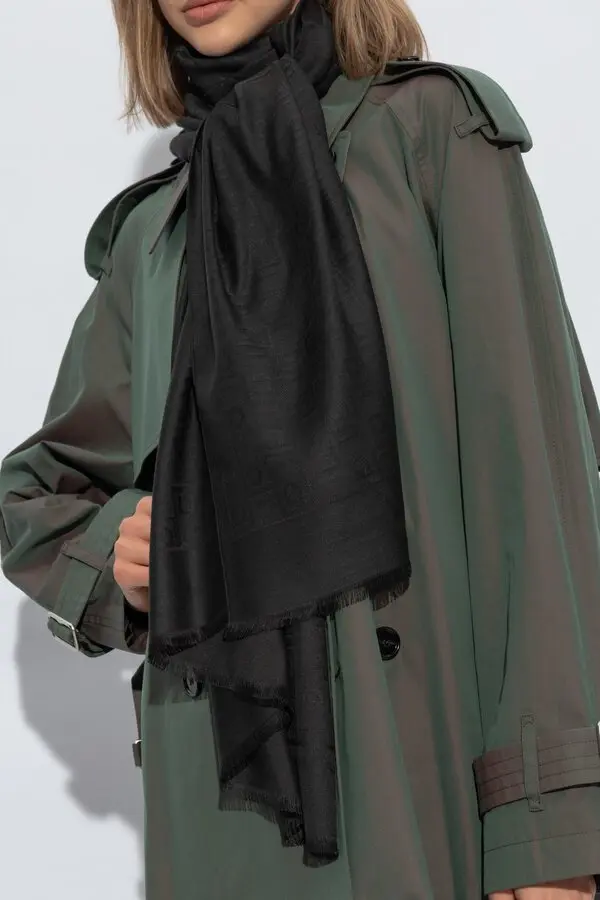 FERRAGAMO Letter Pattern Scarf - Black