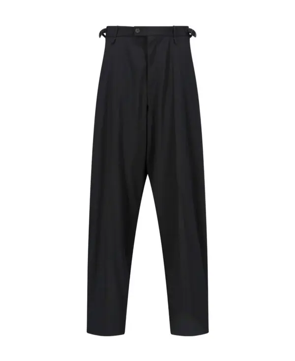 Balenciaga Loop Belted Wide-leg Pants - Black