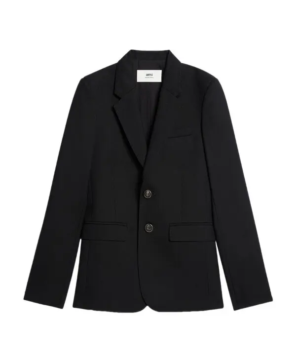 Ami V-neck Single-breasted Blazer - Black
