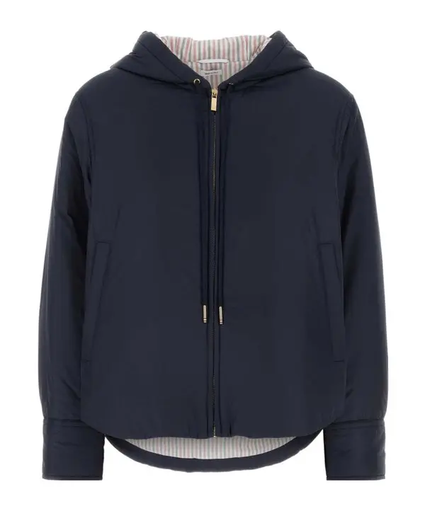 Thom Browne Hooded Down Overshirt - Navy