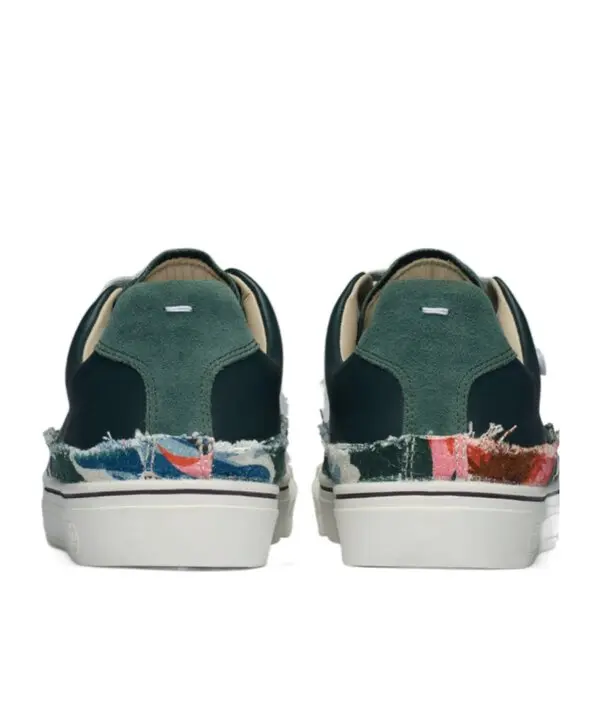 MAISON MARGIELA Leaf-printed Round Toe Lace-up Sneakers