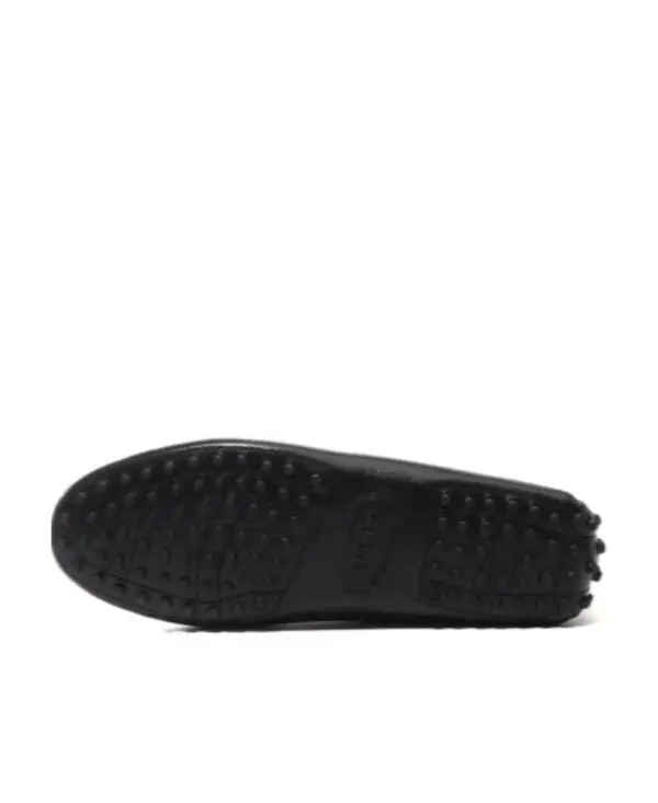 TOD'S Logo-plaque Leather Loafers - Black