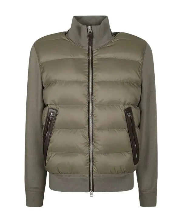 TOM FORD Padded Wool Zip-up Jacket - Green