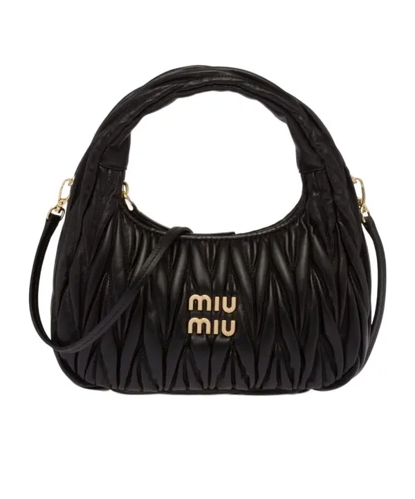 Miu Miu Wander Half-moon Matelassé Nappa Leather Bag