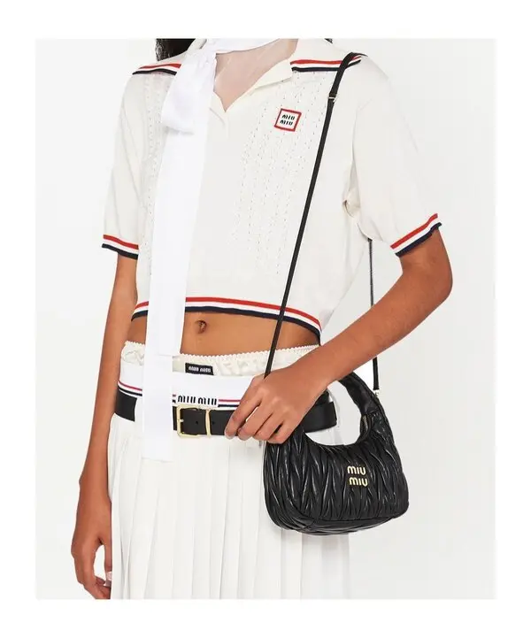 Miu Miu Wander Half-moon Matelassé Nappa Leather Bag