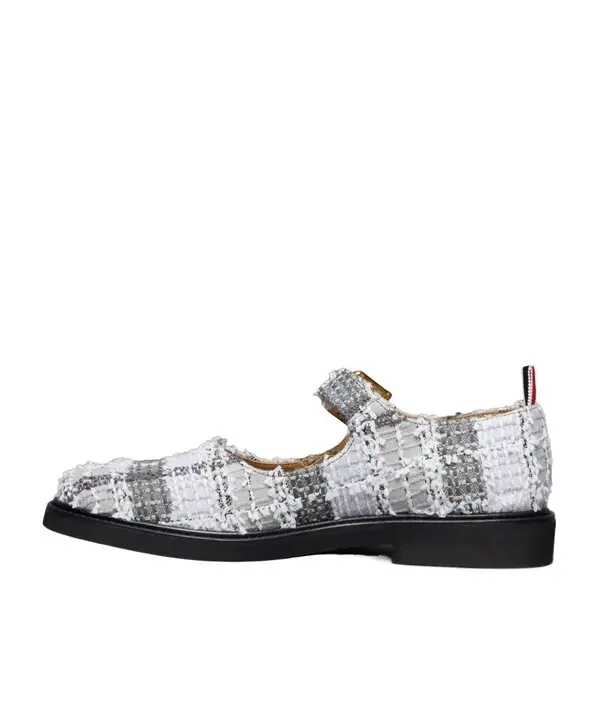 Thom Browne Tartan Check Ballerina Flats - Gray