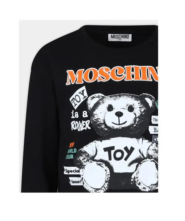 Moschino Long-sleeved Teddy Bear Print Dress