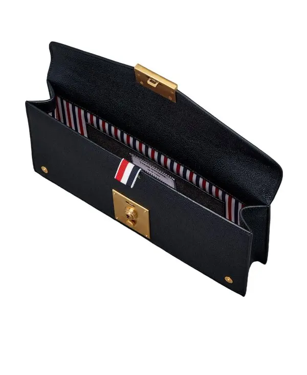 Thom Browne Leather Shoulder Bag With Brass Hardware