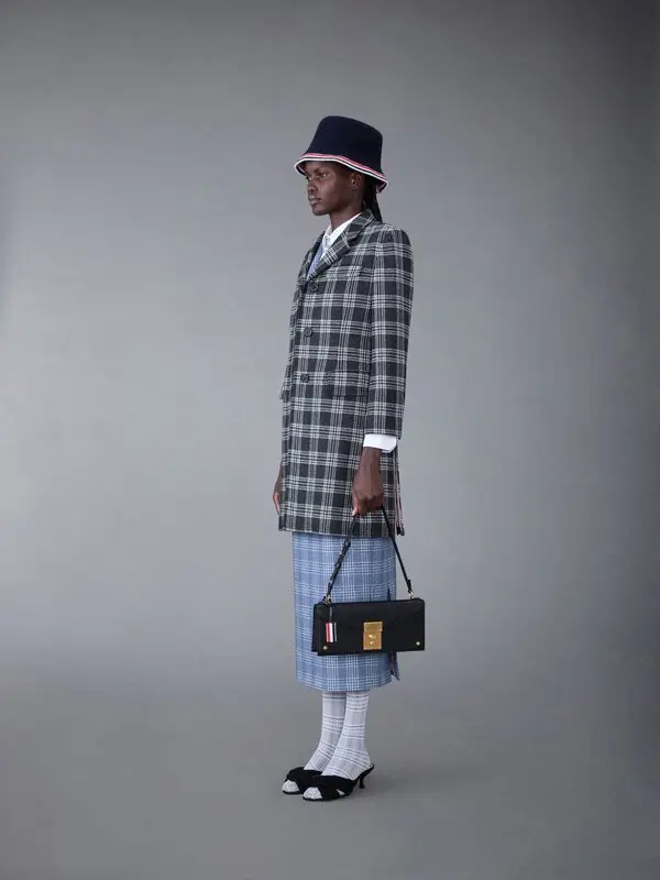 Thom Browne Leather Shoulder Bag With Brass Hardware