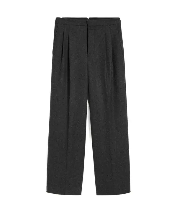 Ami Wide-leg Large Fit Trousers - Dark Gray