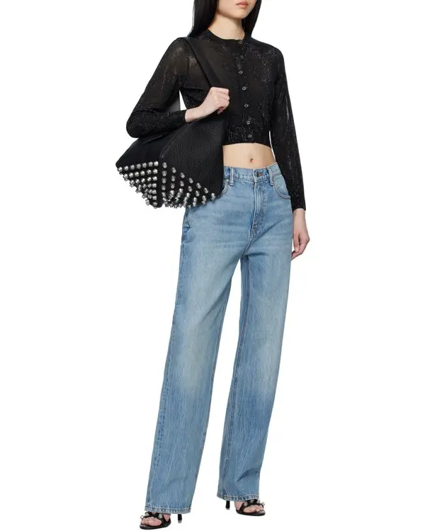 Alexander Wang Cropped Cardigan With Logo Buttons