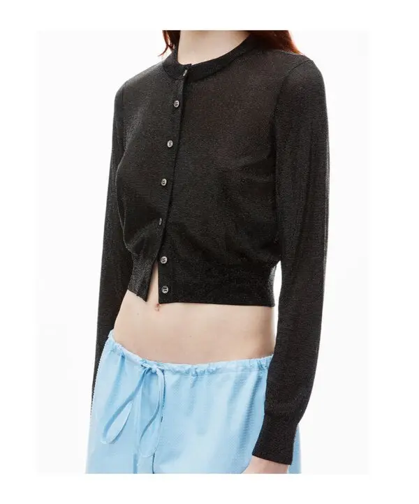 Alexander Wang Cropped Cardigan With Logo Buttons
