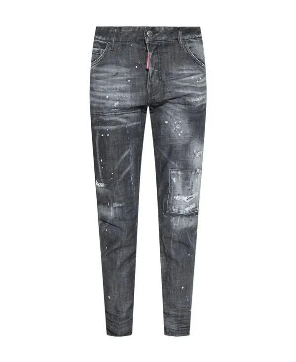 Dsquared2 Low-rise Cropped Distressed Jeans - Black