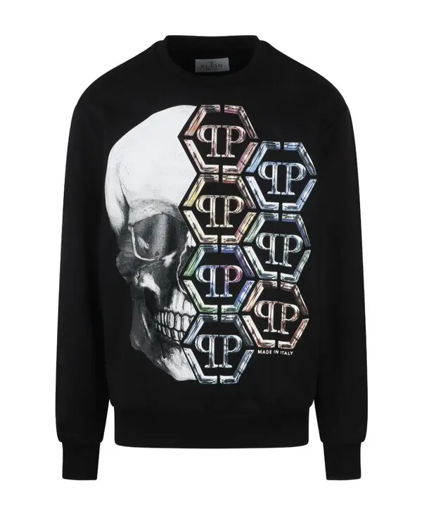 Philipp Plein Skull Print Crewneck Sweatshirt - Black