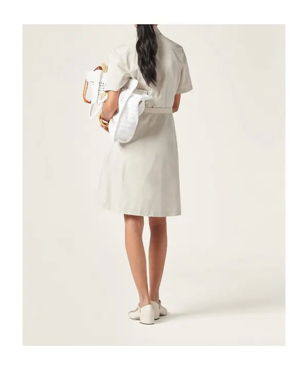 Miu Miu Logo-patch Belted Shirt Dress