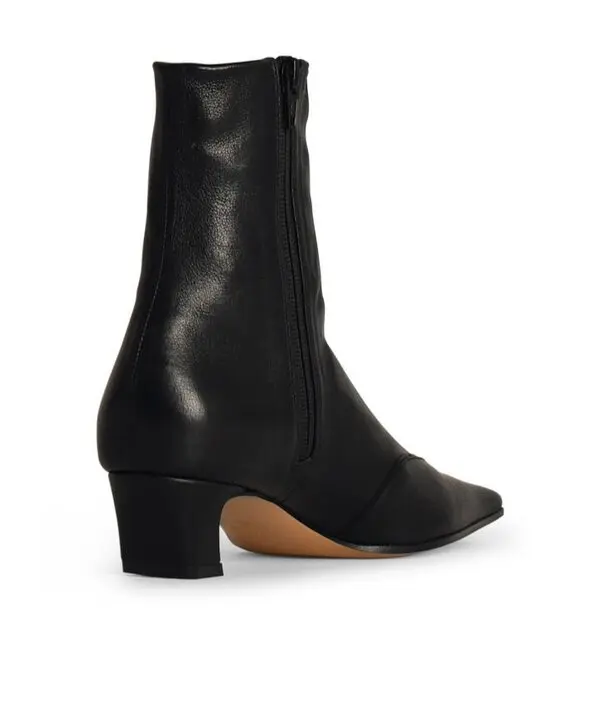 Khaite Nevada Almond Toe Ankle Boots