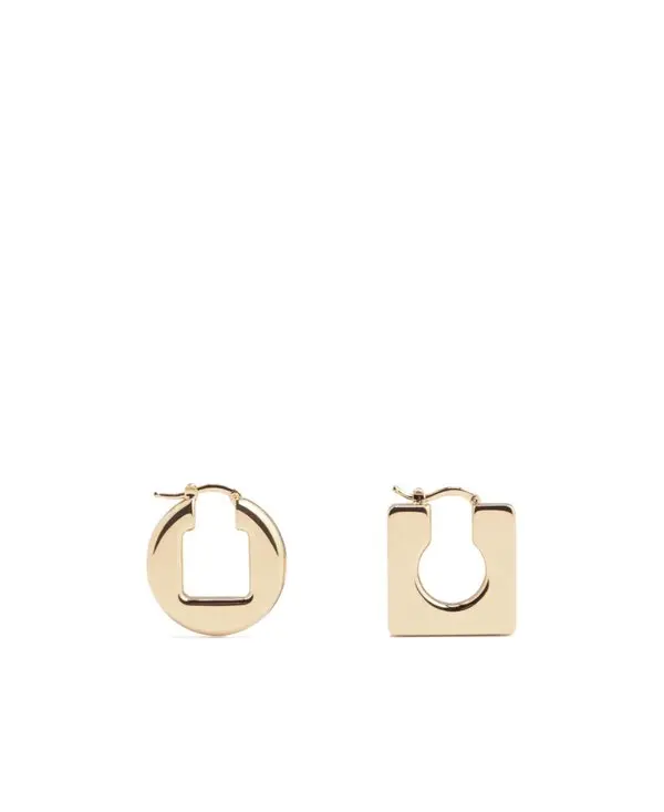 Jacquemus Asymmetrical Ring Earrings - Light Gold