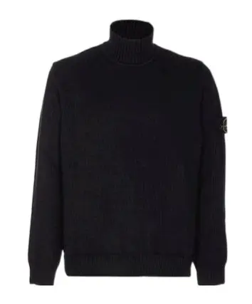Stone Island High-neck Ribbed Sweater - Black