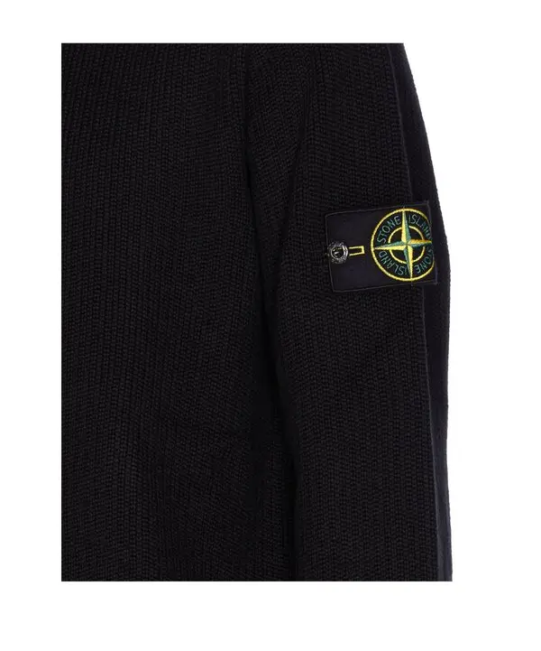 Stone Island High-neck Ribbed Sweater - Black