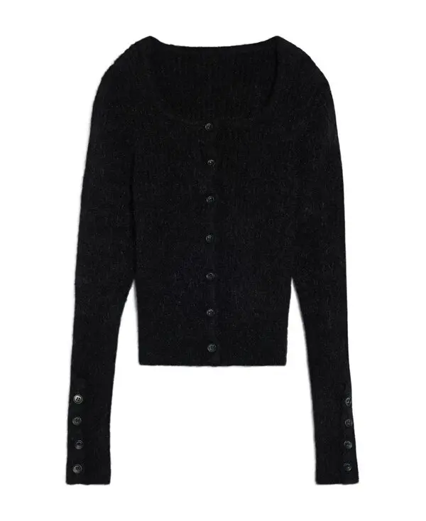 Jacquemus Square Collar Long Sleeve Ribbed Cardigan