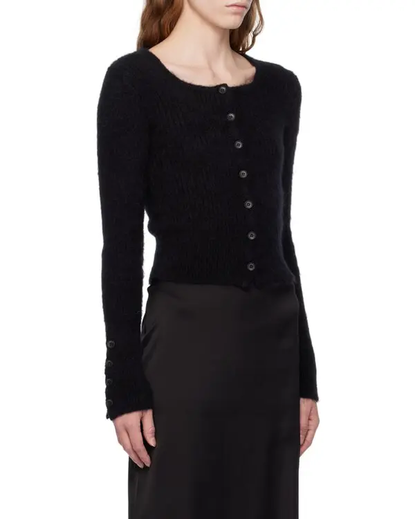 Jacquemus Square Collar Long Sleeve Ribbed Cardigan
