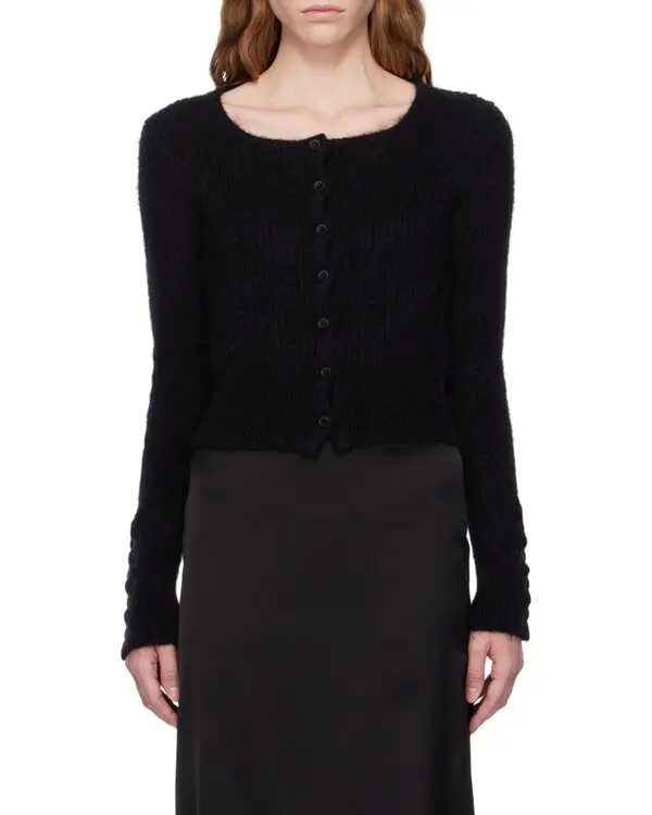 Jacquemus Square Collar Long Sleeve Ribbed Cardigan