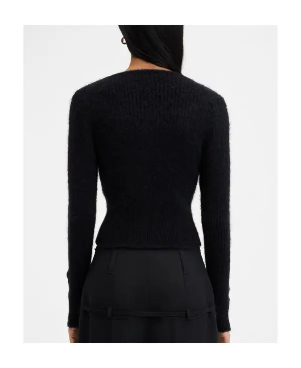 Jacquemus Square Collar Long Sleeve Ribbed Cardigan
