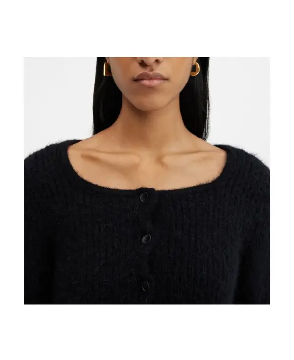 Jacquemus Square Collar Long Sleeve Ribbed Cardigan
