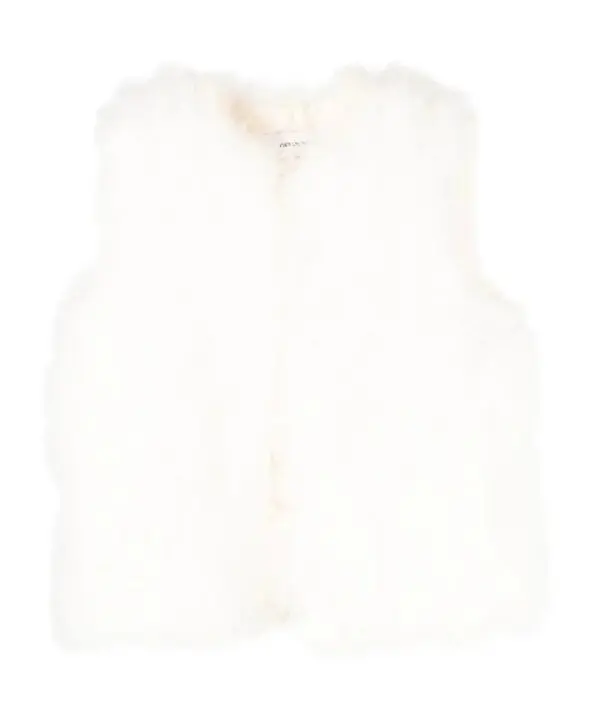 YVES SALOMON Cropped Feather Vest - White