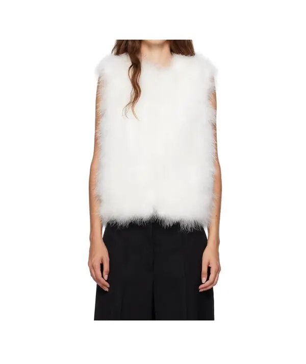 YVES SALOMON Cropped Feather Vest