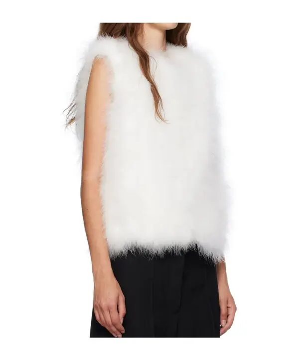 YVES SALOMON Cropped Feather Vest