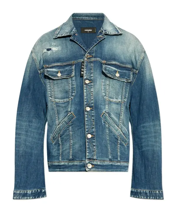 Dsquared2 Distressed Denim Jacket - Blue