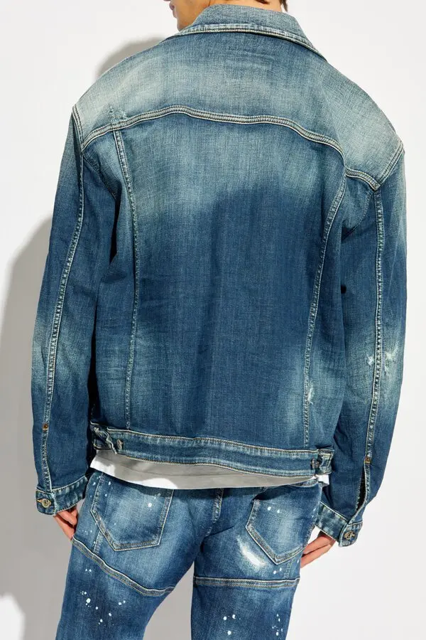 Dsquared2 Distressed Denim Jacket - Blue