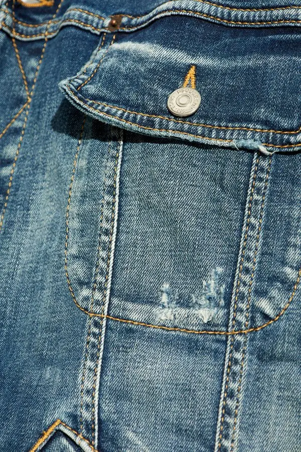 Dsquared2 Distressed Denim Jacket - Blue