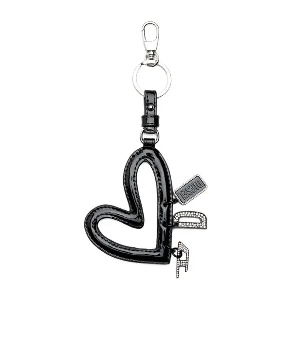 DIESEL® Glossy Finish Embellished Heart Charm