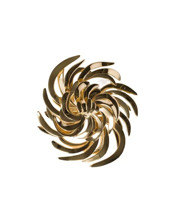 Miu Miu Logo-engraved Brooch - Golden