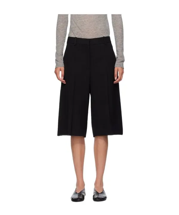 JIL SANDER Frayed-hem Shorts - Black