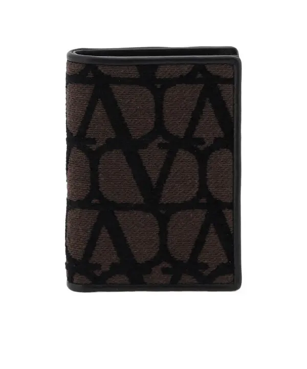 Valentino Garavani Double-folded Purse With Printed Pattern - Black