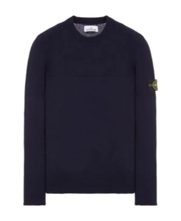 Stone Island Compass Motif Crew Neck Jumper - Blue