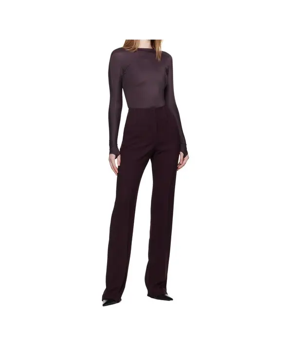 MUGLER Embossed Logo Long Sleeve Bodysuit
