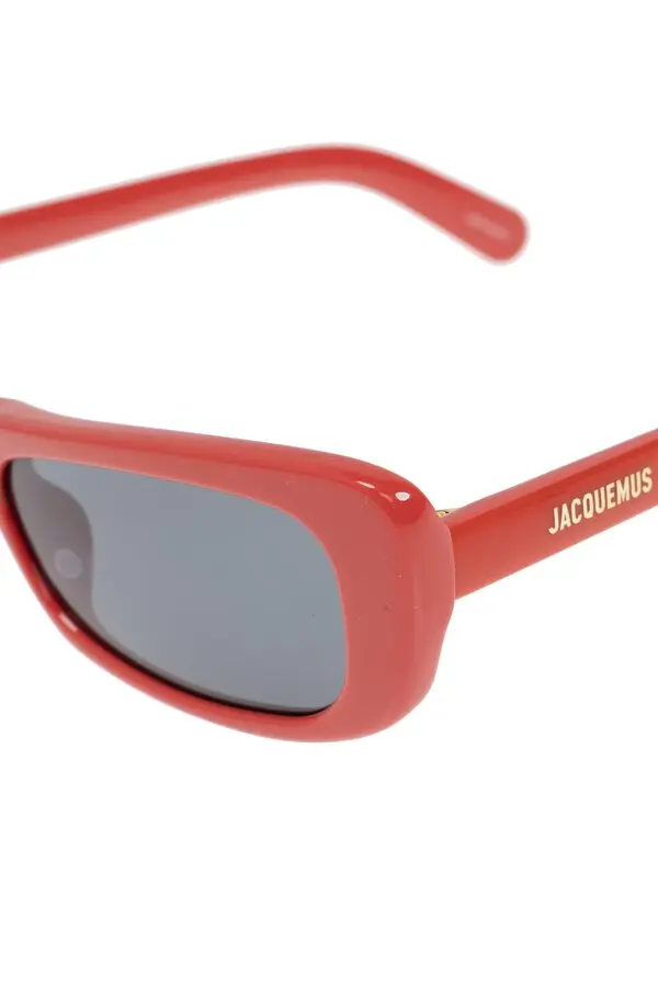 Jacquemus Rectangular Frame Sunglasses With Logo Detail